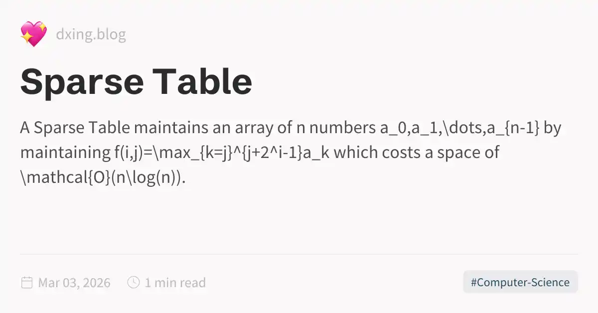 Sparse Table